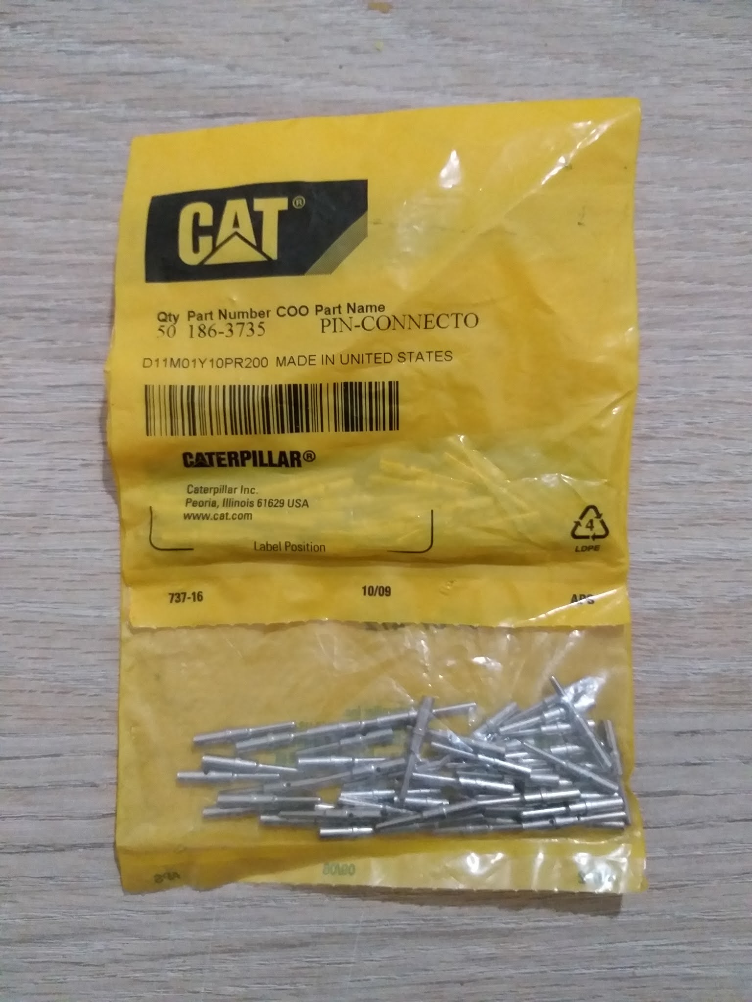 RUEDA: 186-3735 / 8T-8729 PIN CONECTOR - ORIGINAL CATERPILLAR - 1863735 ...
