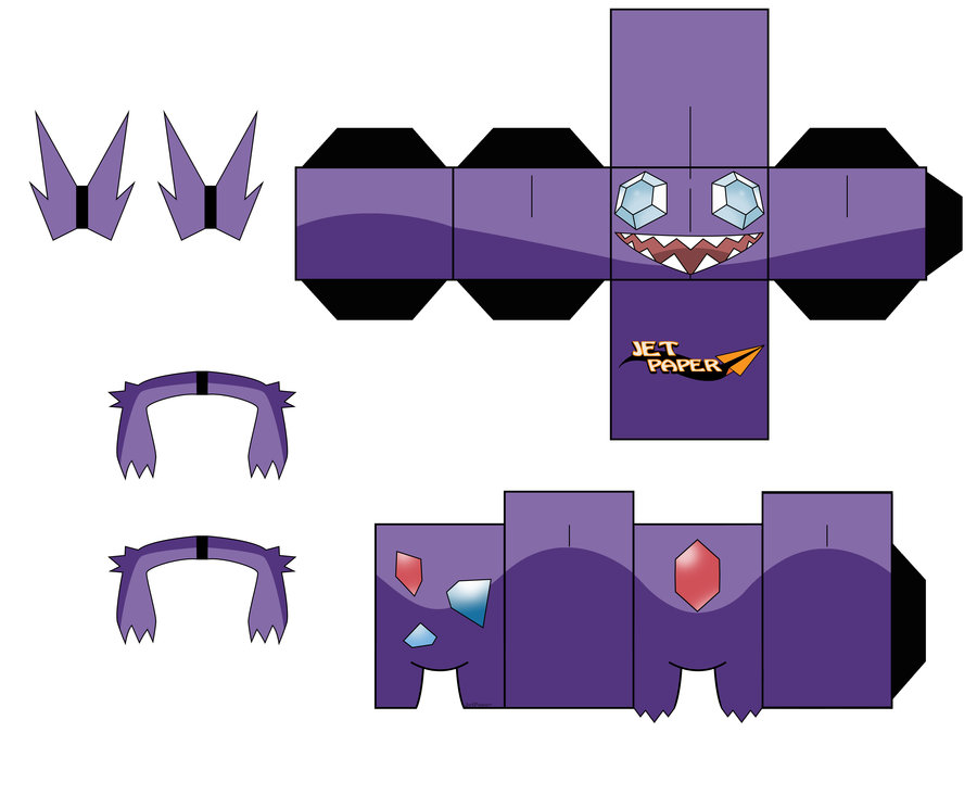 Sableye CubeCraft | 3D Kağıt Maket Sanatı