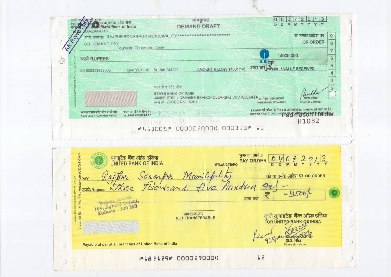 SRIJONI PHASE II PORTAL: DEMAND DRAFT