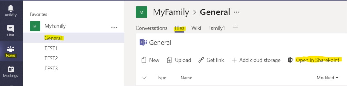 Created a new List named 'Teams List' (The same way we do in SharePoint ...