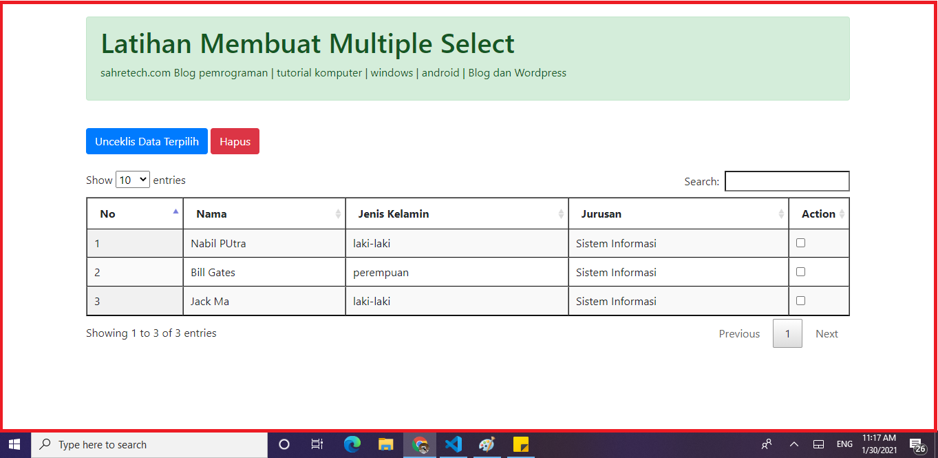 Cara Membuat Multiple Checkbox dan Proses Datanya pada Datatable dengan ... Cara Membuat Multiple Checkbox dan Proses Datanya pada Datatable dengan ...