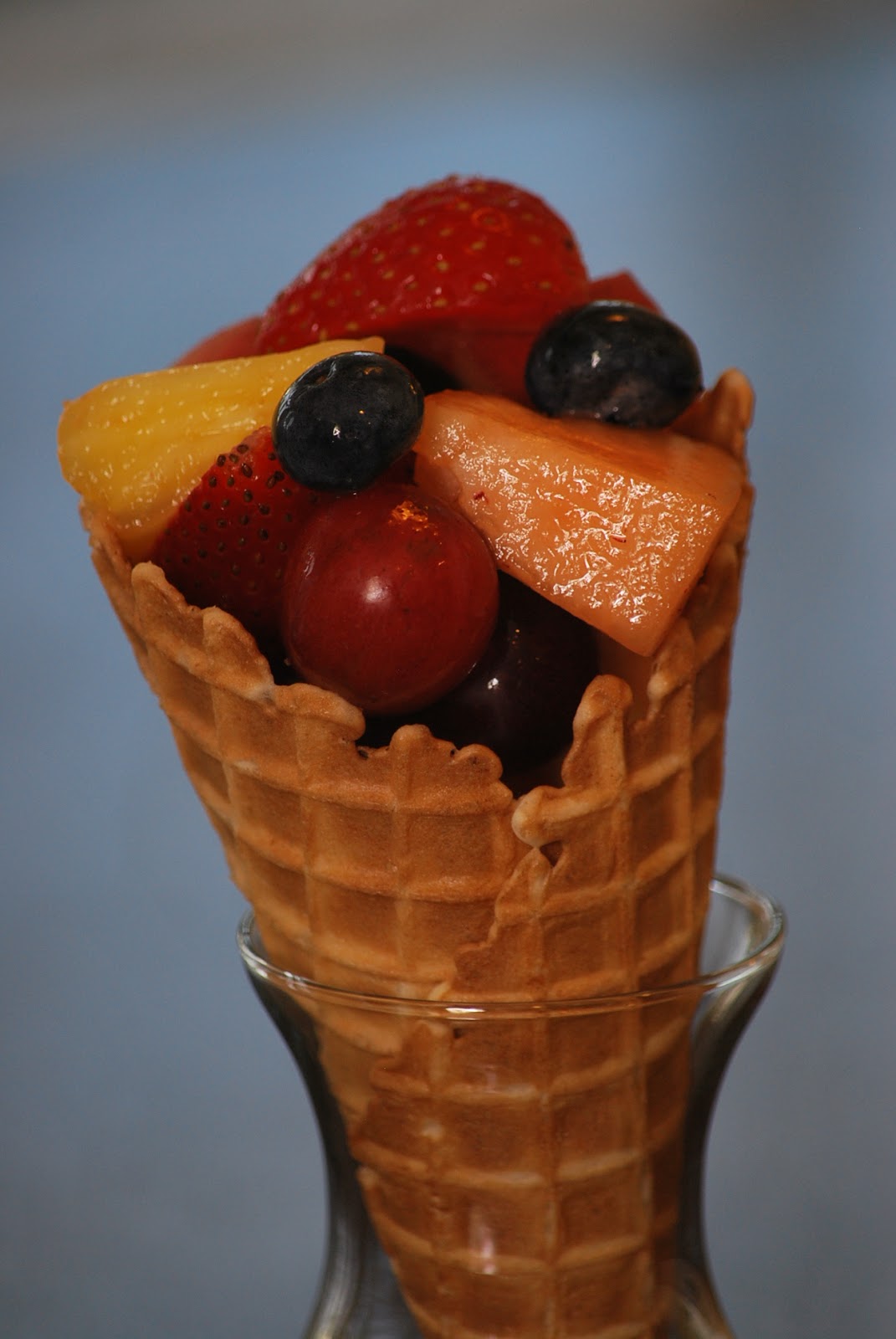My story in recipes: Waffle Cone Fruit Cups