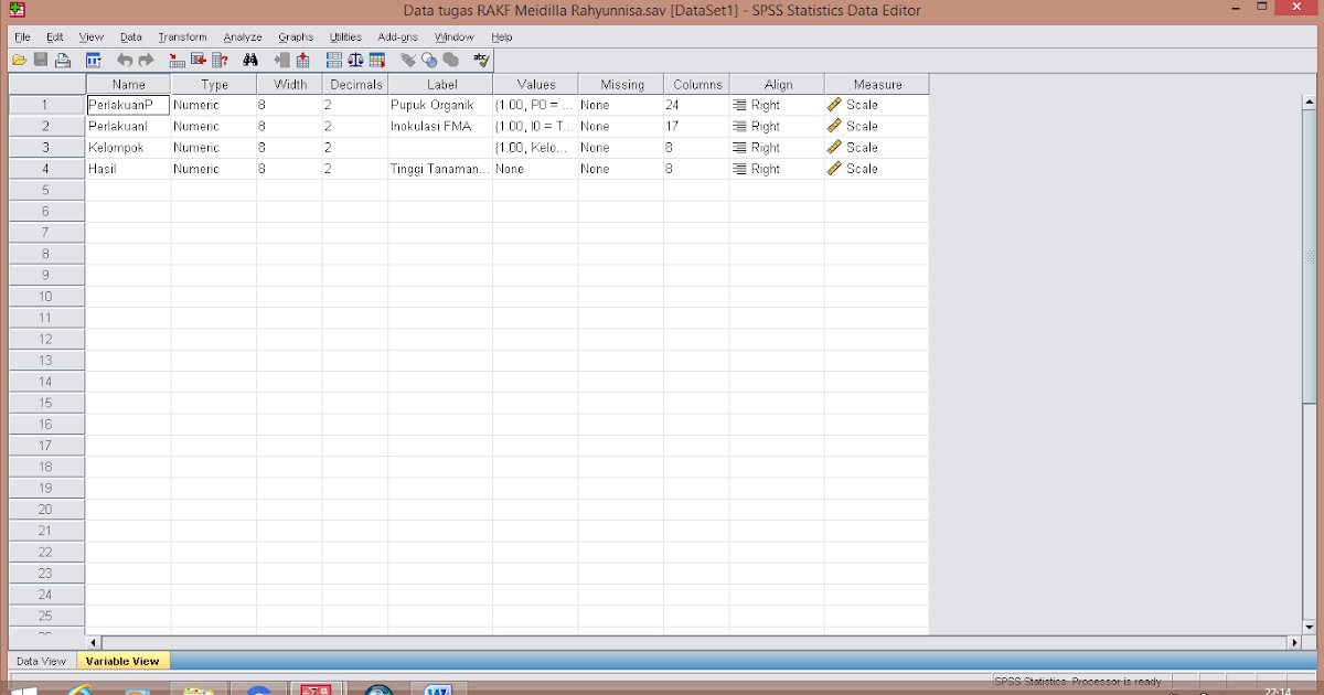 Meidilla Rahyunnisa: Rancangan Acak Kelompok (RAK) Faktorial