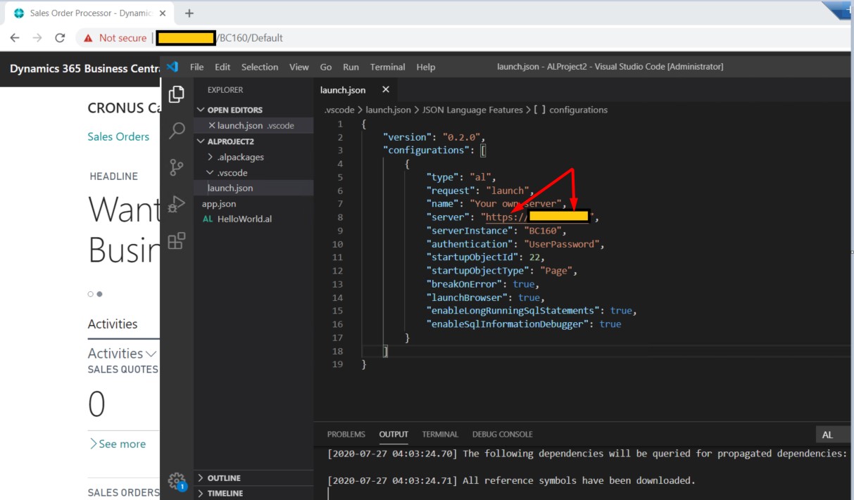 MSDYN365BC - How to Connect VS Code with NAVUserPassword on-prem.