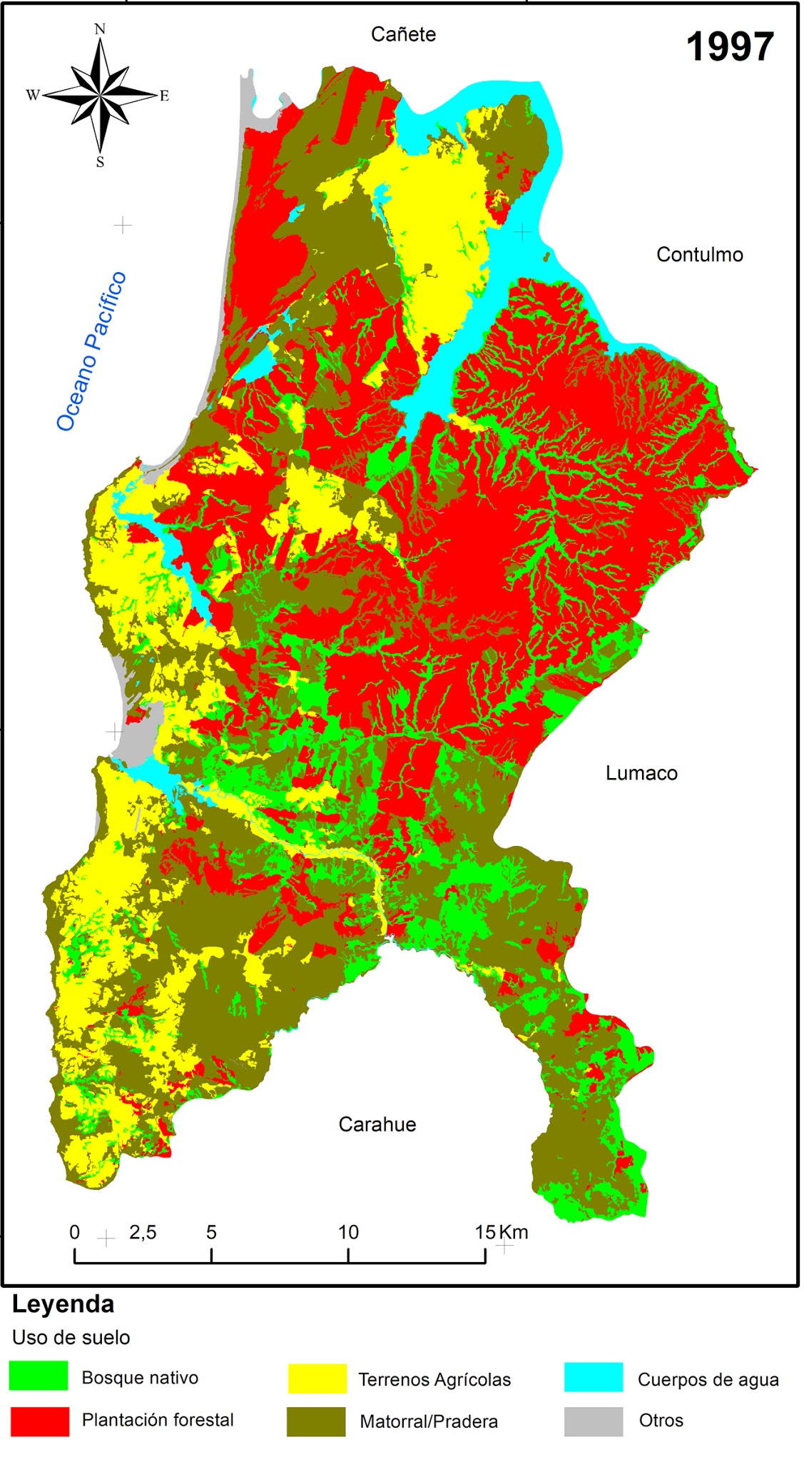 Chile: / Tirúa: el mapa que muestra la expansión de las forestales y la ...