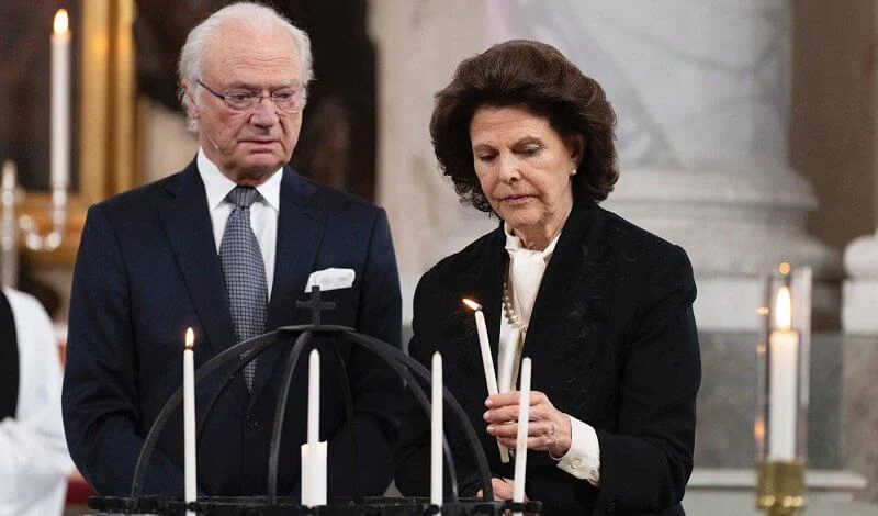 Swedish Royal family attended a memorial service at Drottningholm Chapel