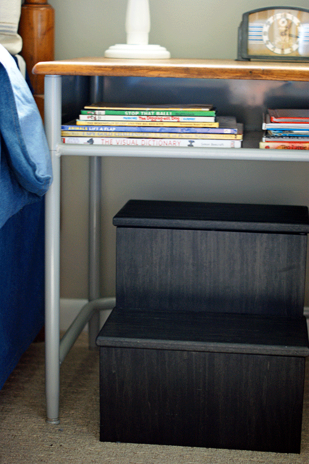 ...old school desk turned bedside table... | Midwestern Girl