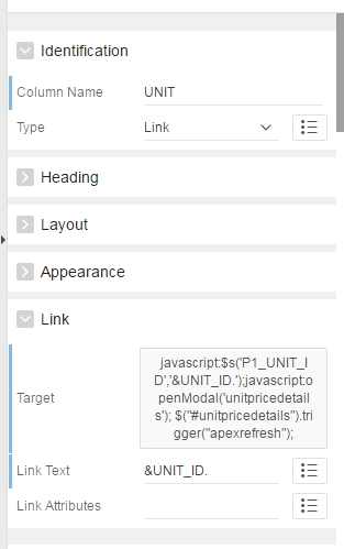 Open modal/inline dialog in Oracle APEX using JS