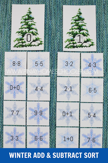 Winter and Christmas Addition and Subtraction Facts Sorting Activity ...