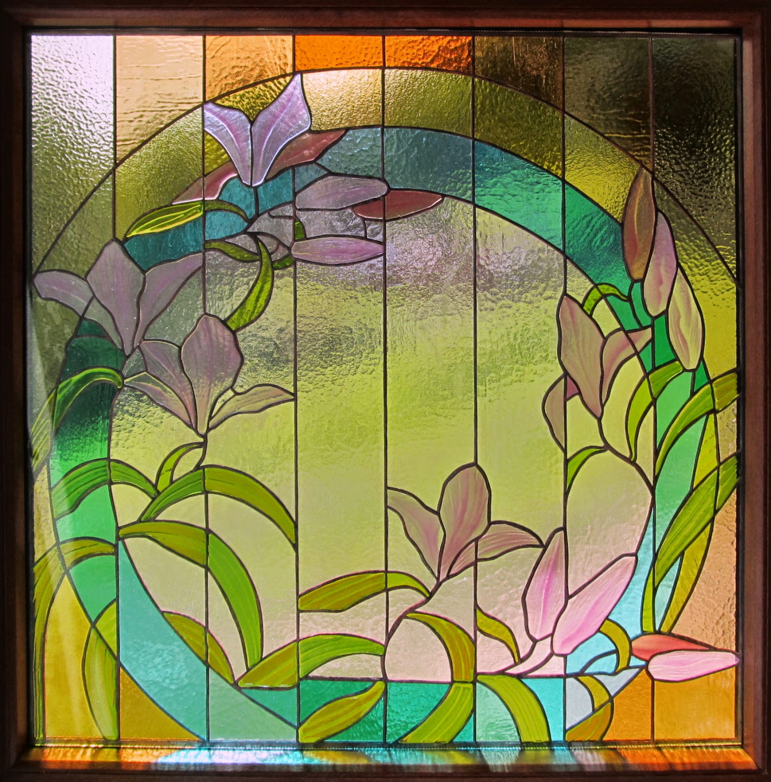 Vitráže Karko - návrhy - výroba - restaurování: Vitráž s květinovým ...