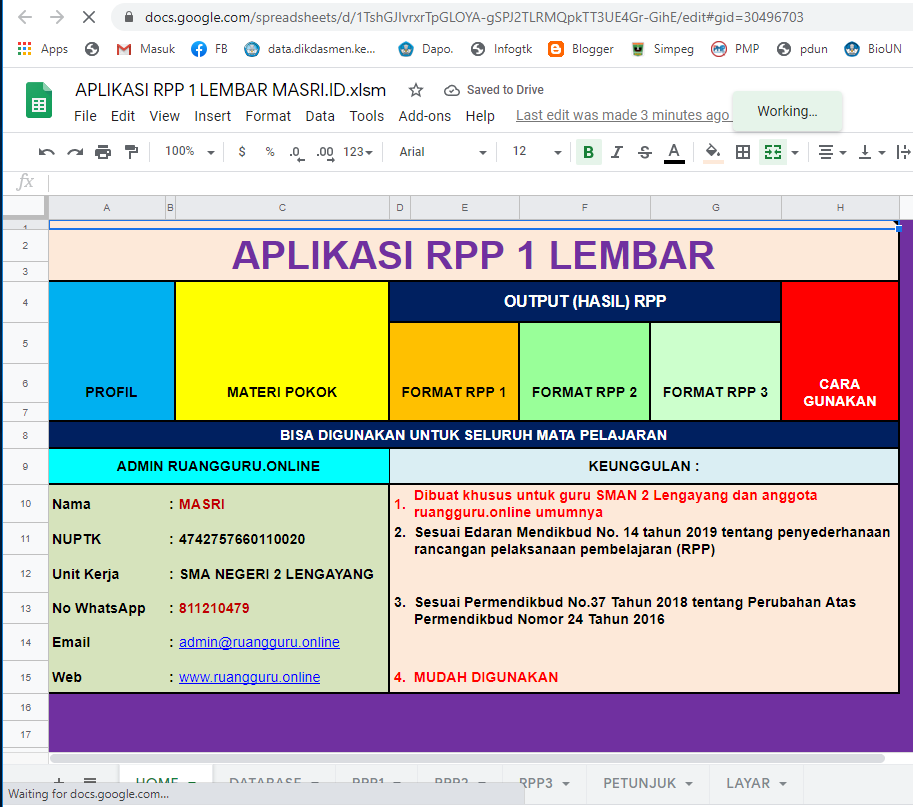 Aplikasi RPP 1 Lembar Tahun 2020 - Mitra Guru