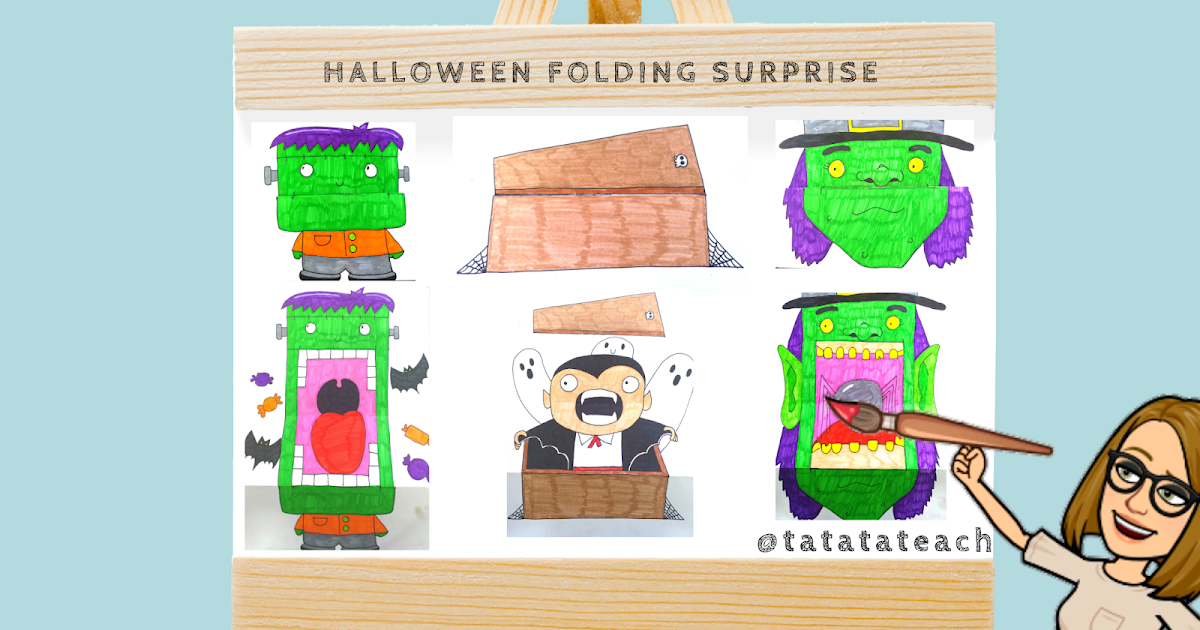 Arts & Crafts project: Halloween folding surprise (Frankenstein ...