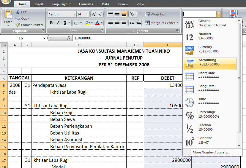 Putri Cahyati berkicau: Membuat Simbol Rupiah di MS Excel secara otomatis