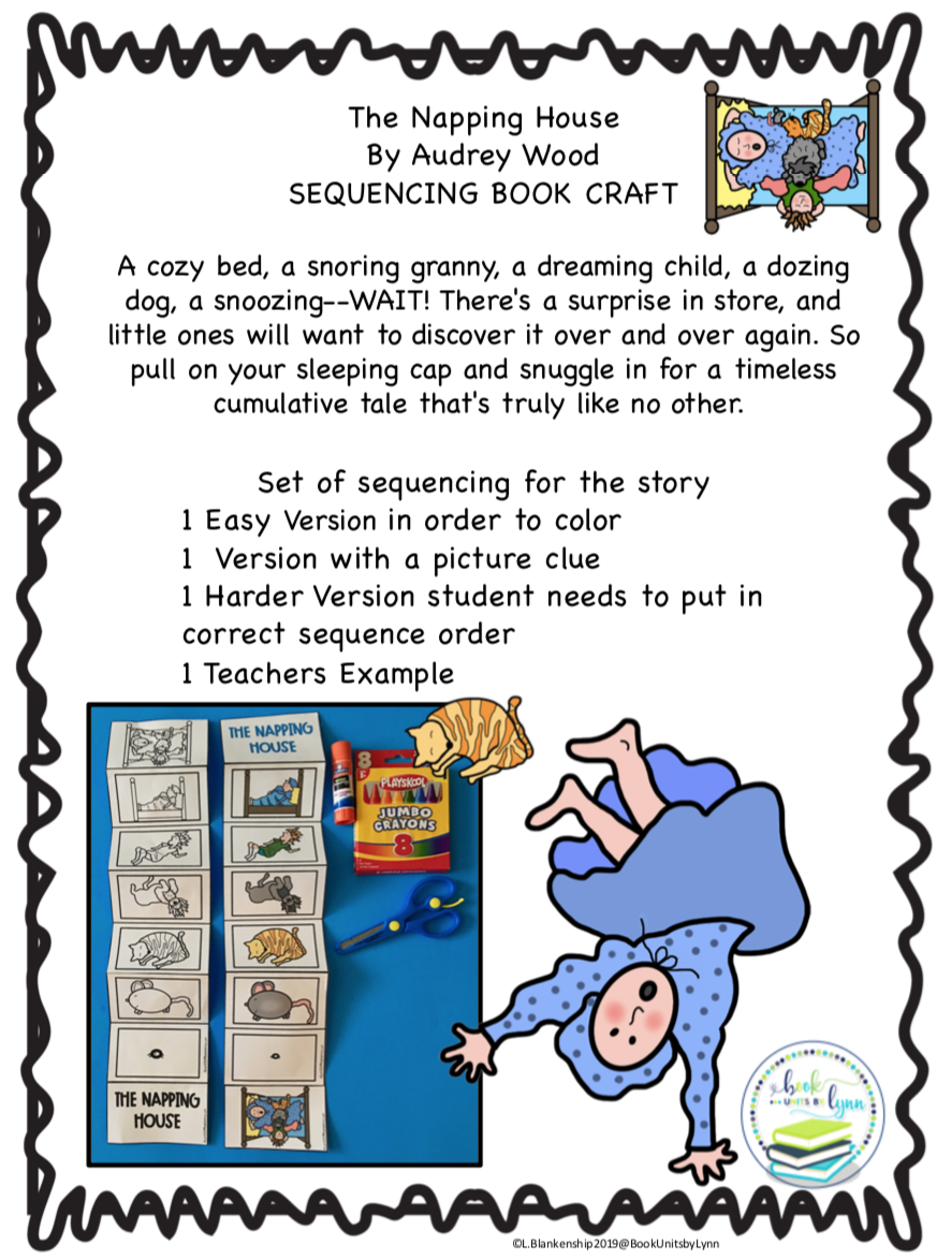 THE NAPPING HOUSE BOOK SEQUENCING CRAFT ~ Book Units by Lynn
