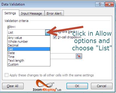 How to add drop down list in excel [ step-by-step ]