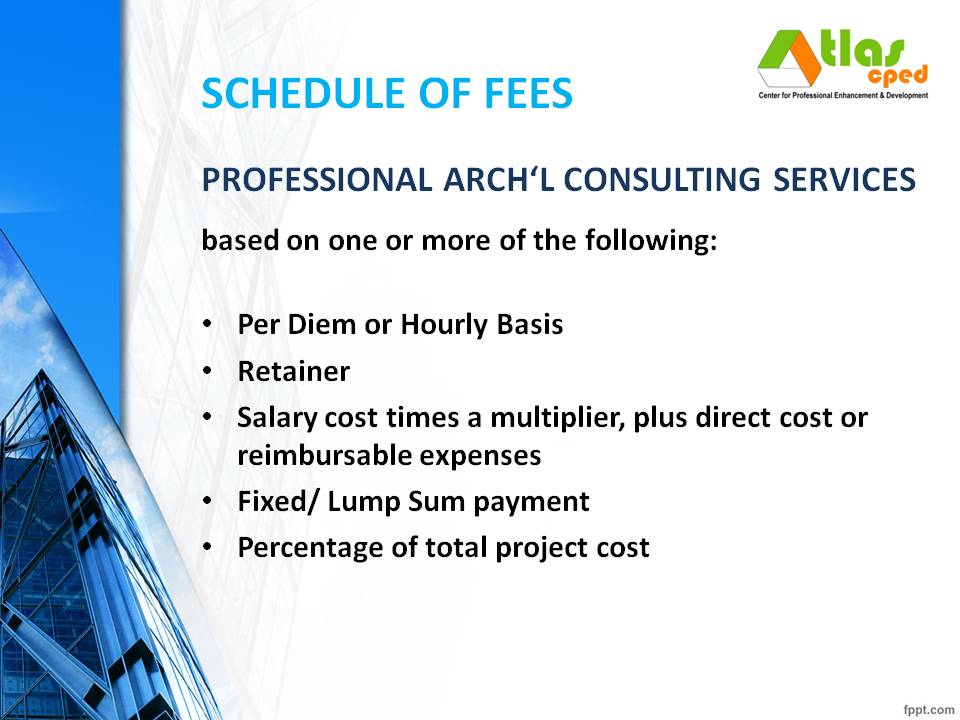 Architects' Guidelines: Methods of Compensation and Schedule of Fees ...