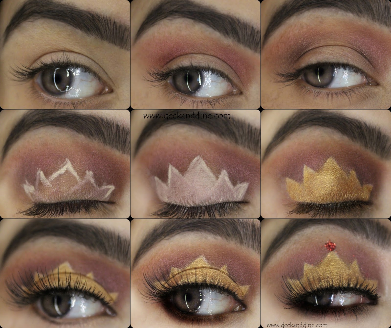 Princess / Queen Crown Eye Makeup: Step by Step Tutorial - Deck and Dine