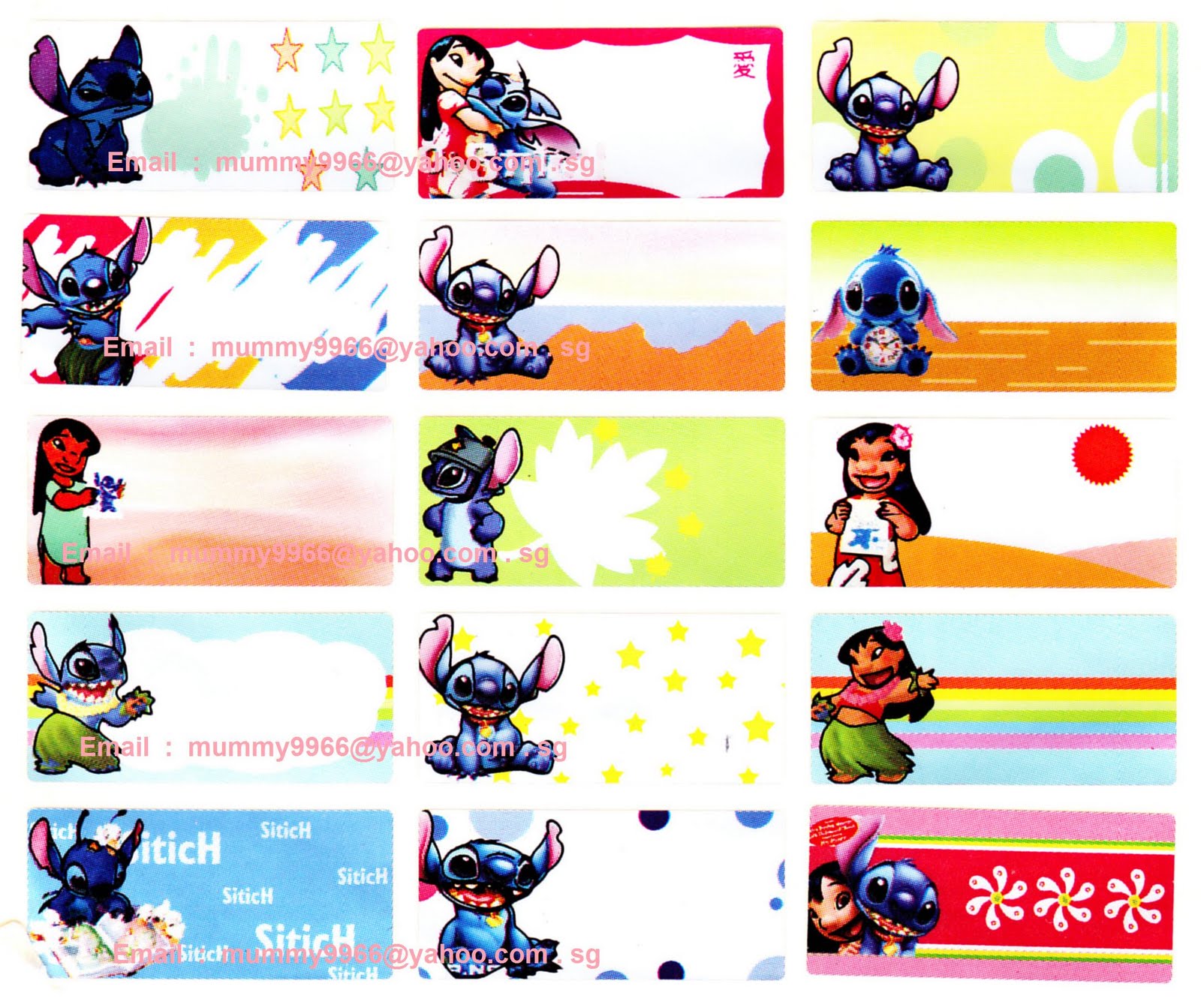 Name Sticker Mall 30x13mm: Waterproof Name Sticker 30x13mm SS03--Stitch