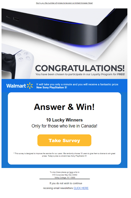 Metadata Consulting [dot] ca: Walmart Phishing Email with subject ...