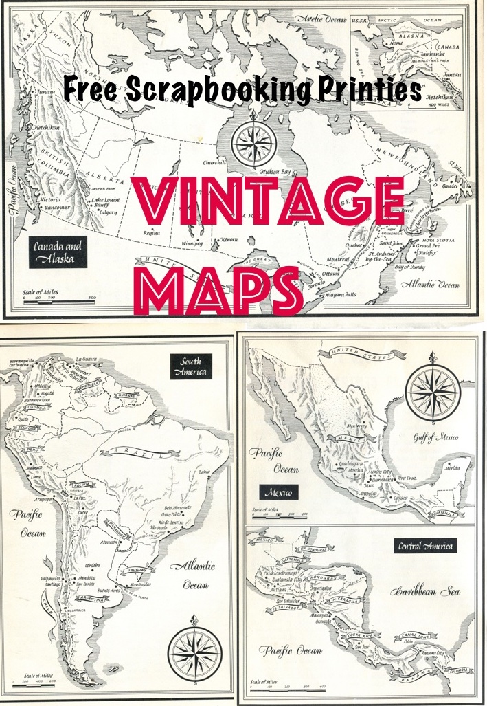 Free Scrapbooking & Junk journal printables - Vintage Maps