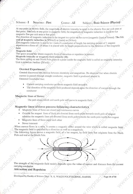 Basic Science Physics Notes MSBTE I Scheme Notes | Electricity ...