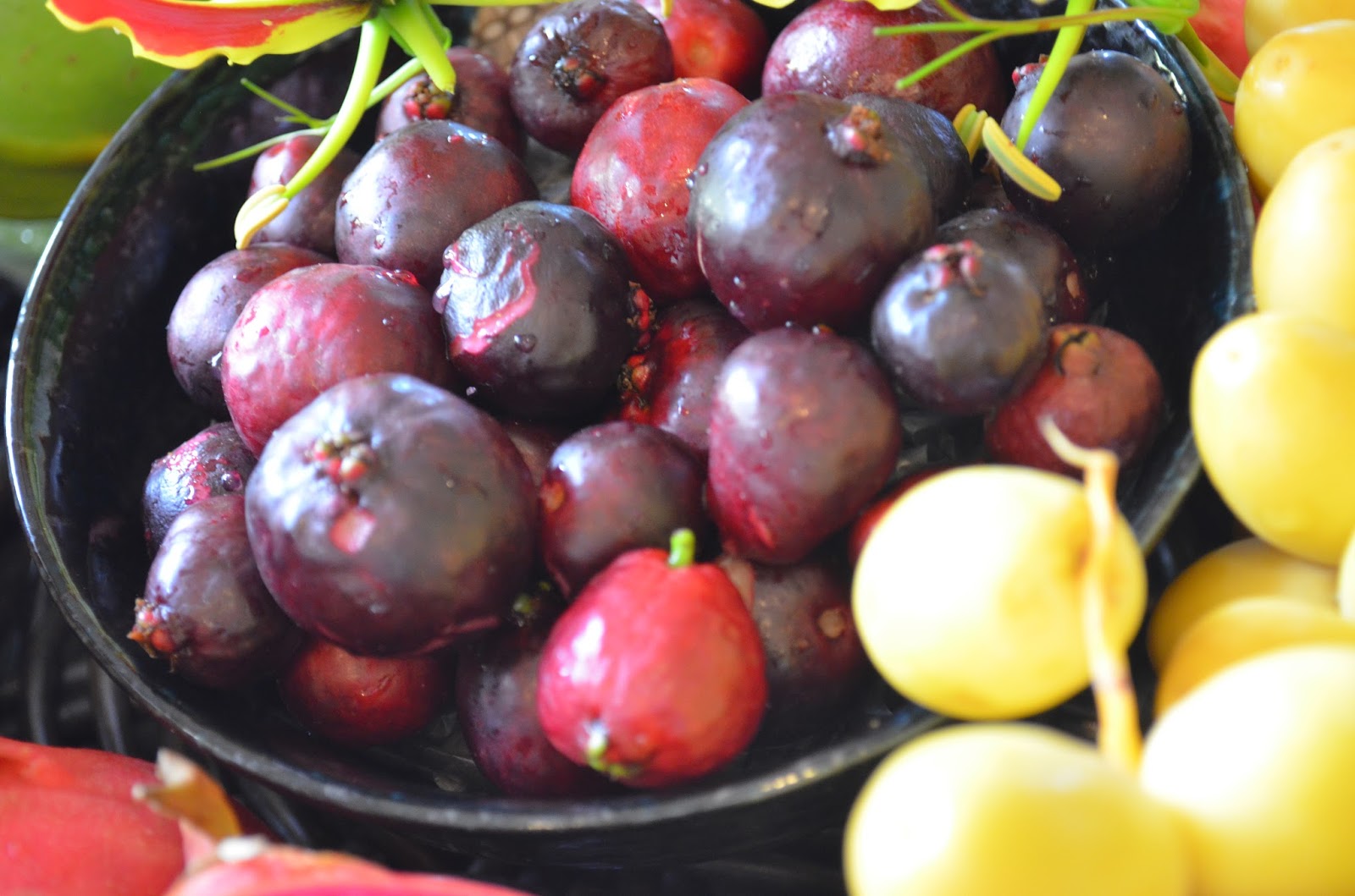 Entertaining From an Ethnic Indian Kitchen: On the table: Exotic fruit ...