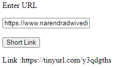 Create TinyURL Using API In PHP - Narendra Dwivedi
