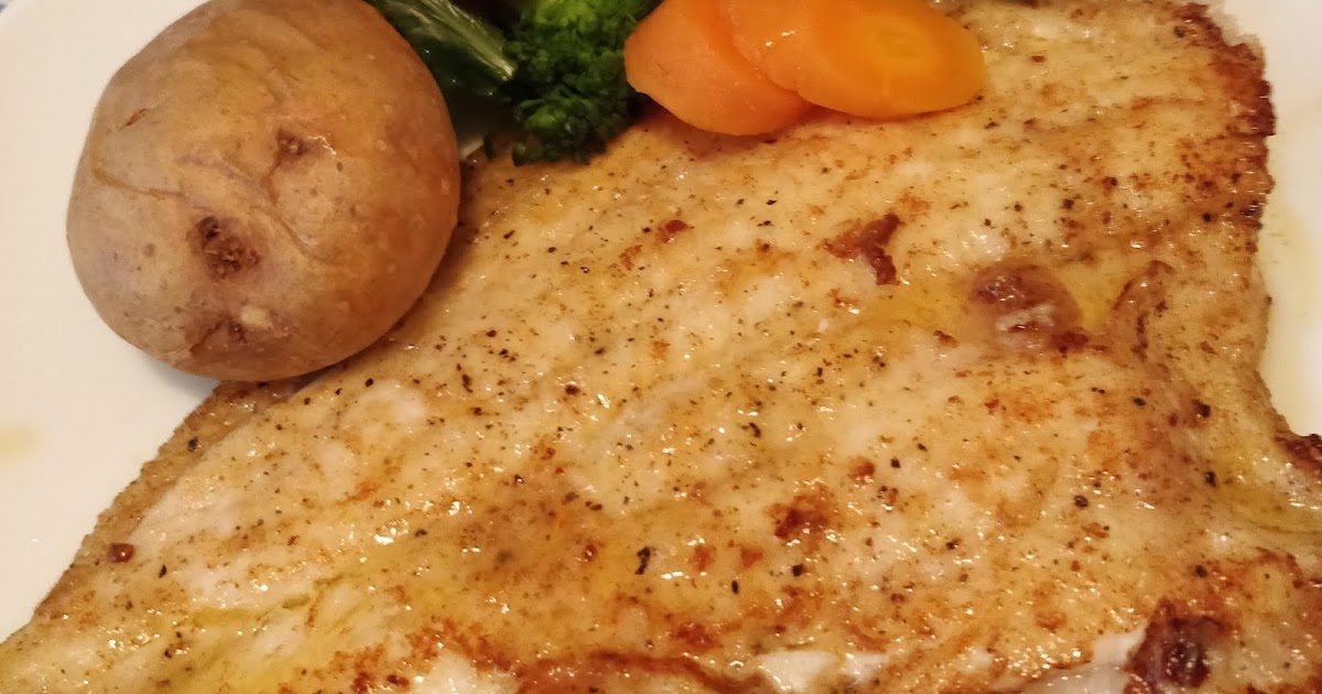 Plaice fillet cooked simply in butter