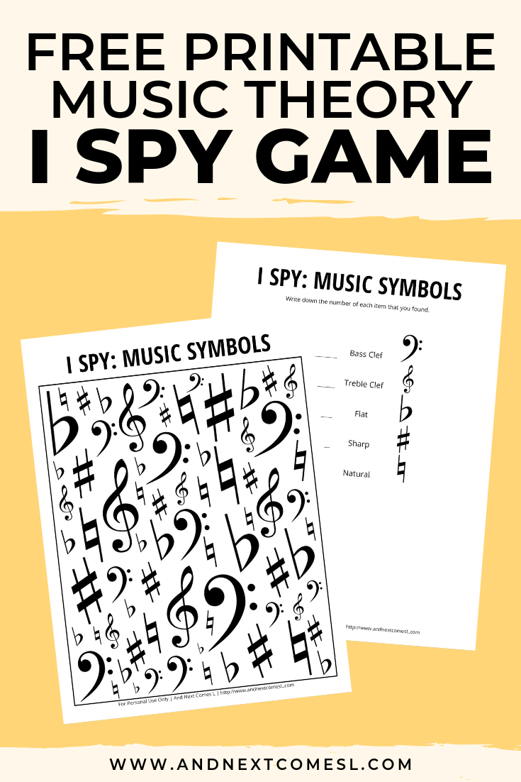 Music Symbols Themed I Spy Game {Free Printable for Kids} | And Next ...