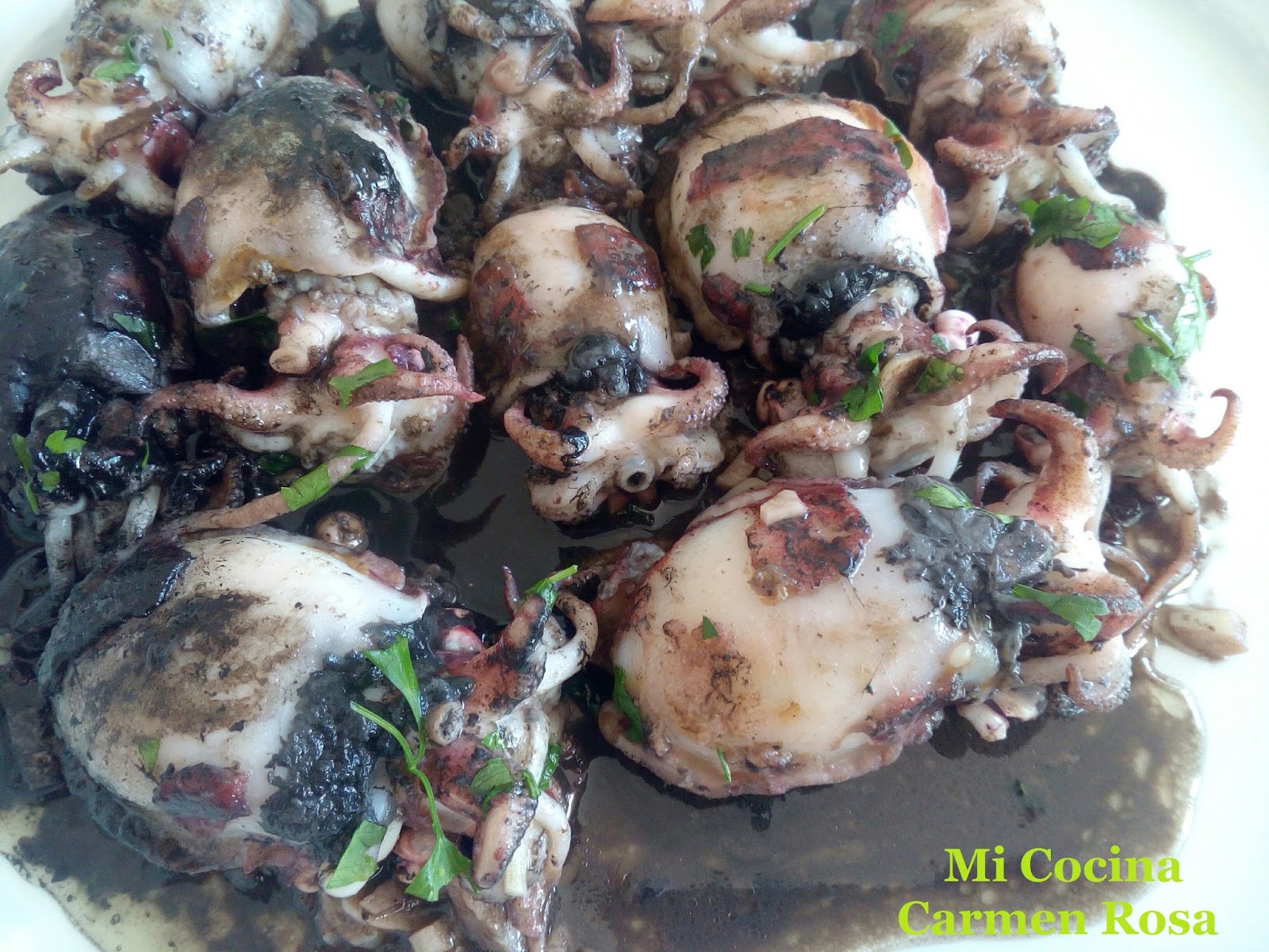 CHOPITOS A LA PLANCHA CON SU TINTA | Mi Cocina