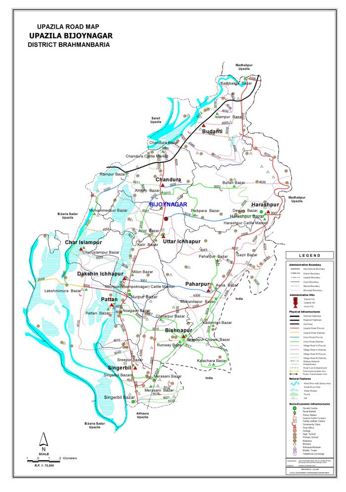 3 Detailed Maps of Bijoynagar Upazila, Brahmanbaria, Bangladesh ...