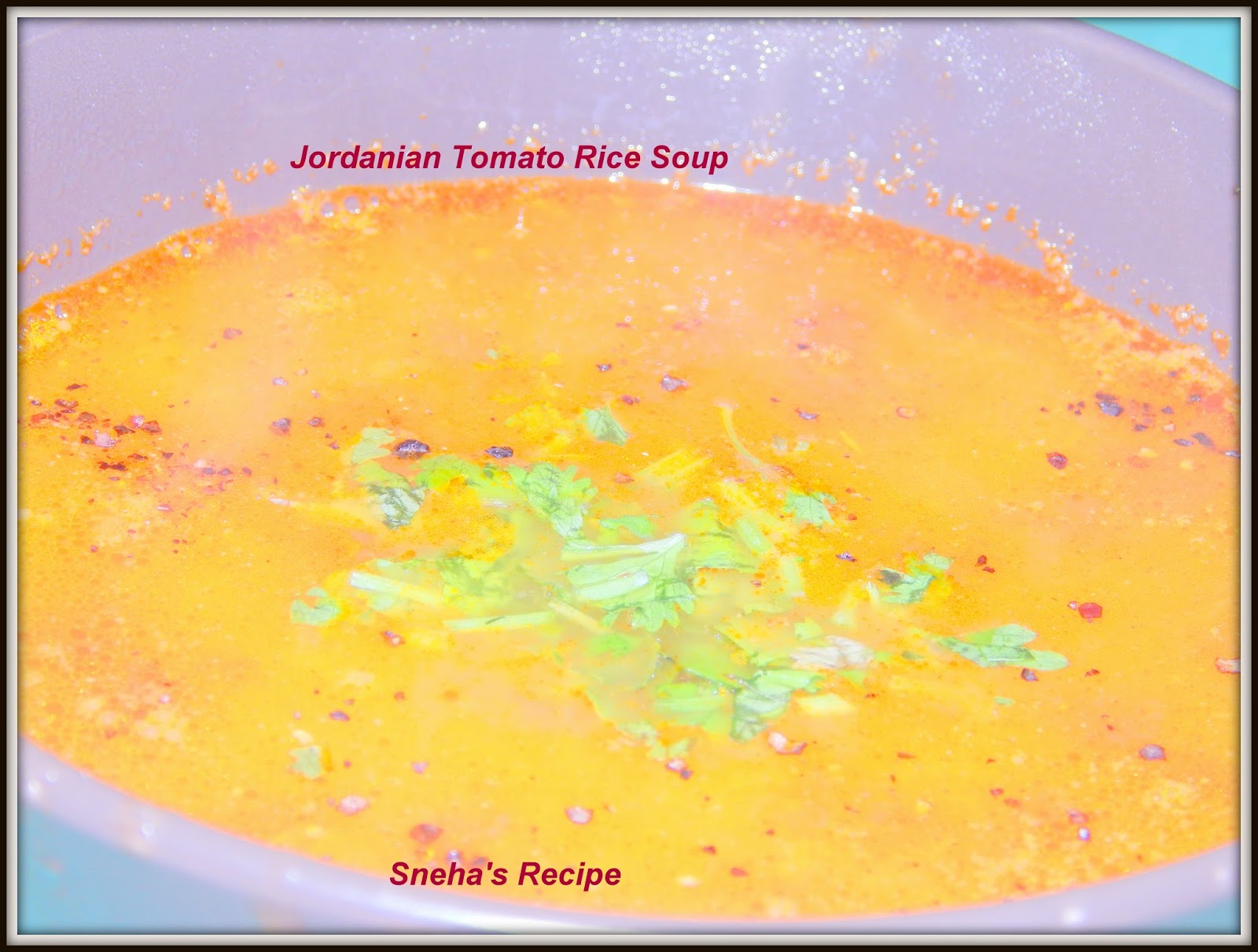 Jordanian Tomato Rice Soup - Sneha's Recipe