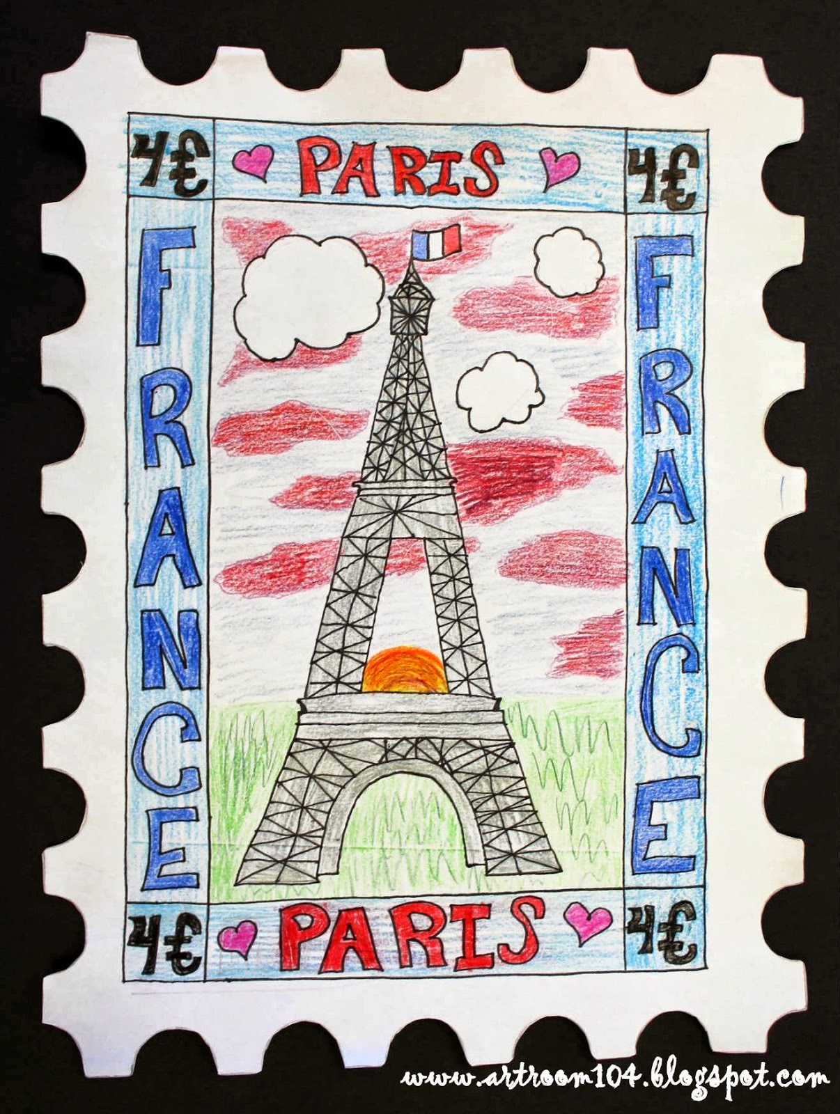 Art Room 104: 6th Grade: Foreign Country Stamp Designs