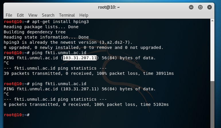 DDOS Attack Menggunakan HPING3