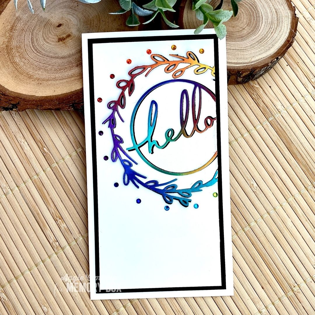 Cimbacreativefun: Rainbow Hello with Memory Box