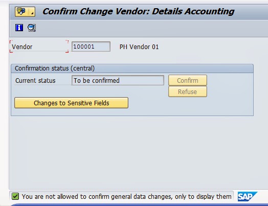 My Sap Financials How To Define Sensitive Fields For Vendors S Alr