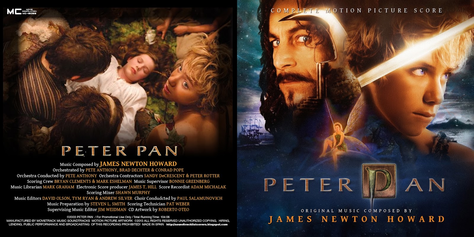 Soundtrack List Covers: Peter Pan Complete (James Newton Howard)