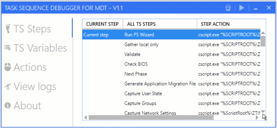 Task Sequence Debugger for MDT - V1.2 | Syst & Deploy