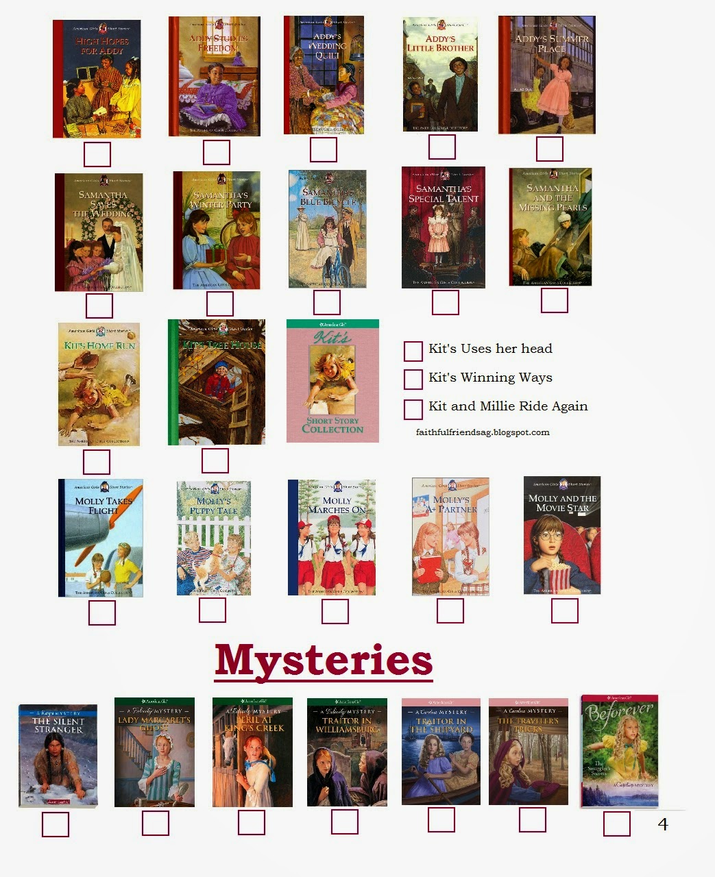 Faithful Friends, Forever Be: American Girl Reading List
