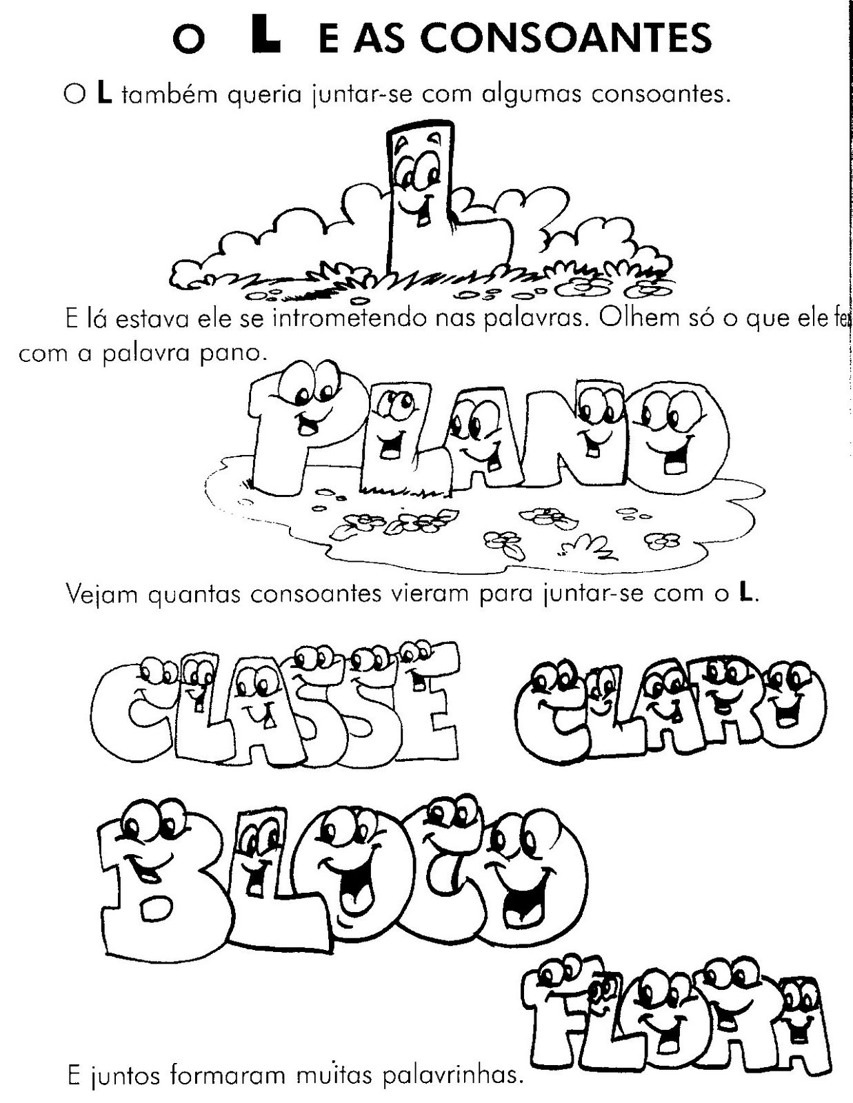 EDUCAÇÃO E ARTES: ATIVIDADES COM L INTERCALADO