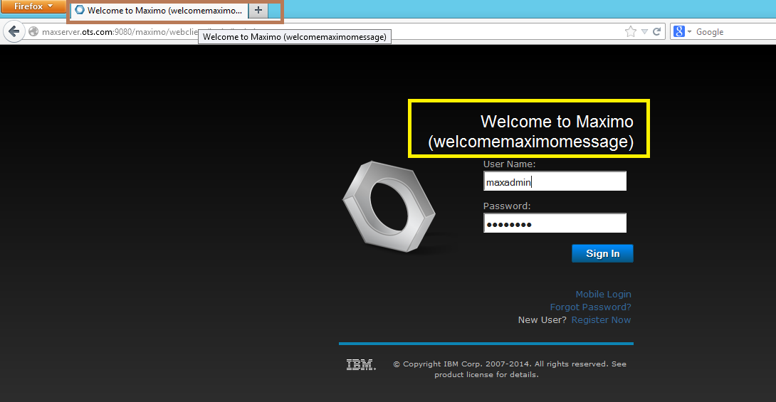 Update Modify Maximo Welcome Message At Login Page And Start Center Ibm Maximo Ibm Maximo