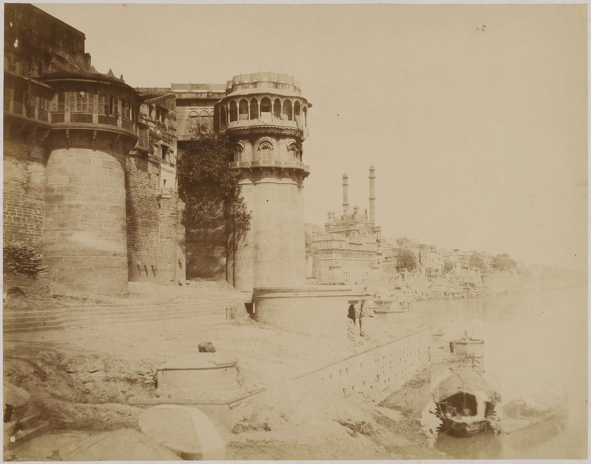 Raja Man Singh's Man Mandir Ghat - Varanasi c.1857-1858 - Old Indian Photos