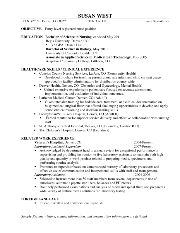 Rn Resume Objectives ~ Resume Letter