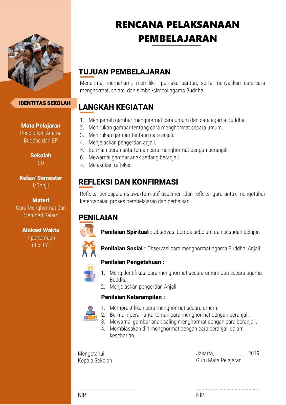 Contoh RPP 1 Lembar SD Tahun 2020 - ARTIKEL PENDIDIKAN