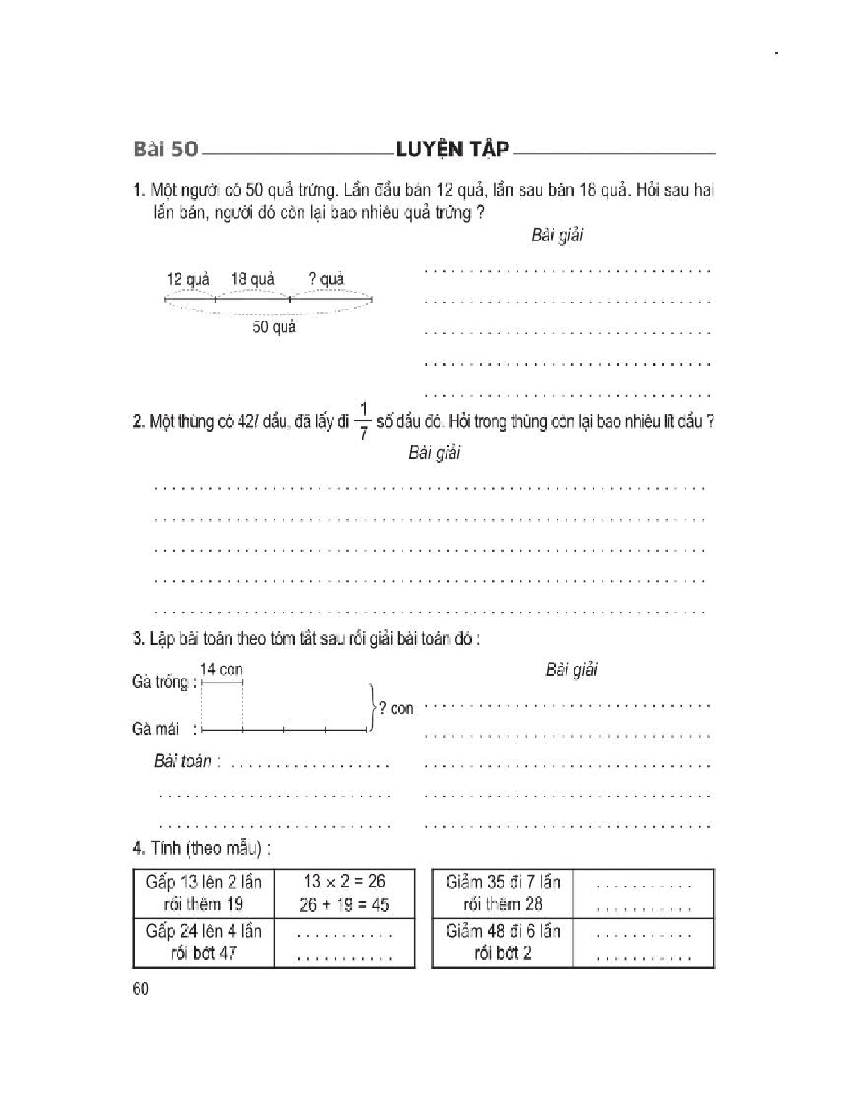 Vở Bài Tập Toán Lớp 3 Tập 1 - Bài toán giải bằng hai phép tính - Sách ...