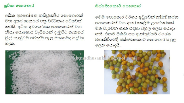 Fertilizer for Cultivation in Sinhala Medium