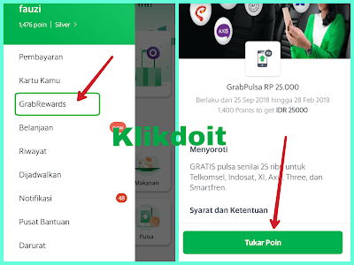 Cara Tukar point Grab dengan pulsa All operator Pengalaman Pribadi