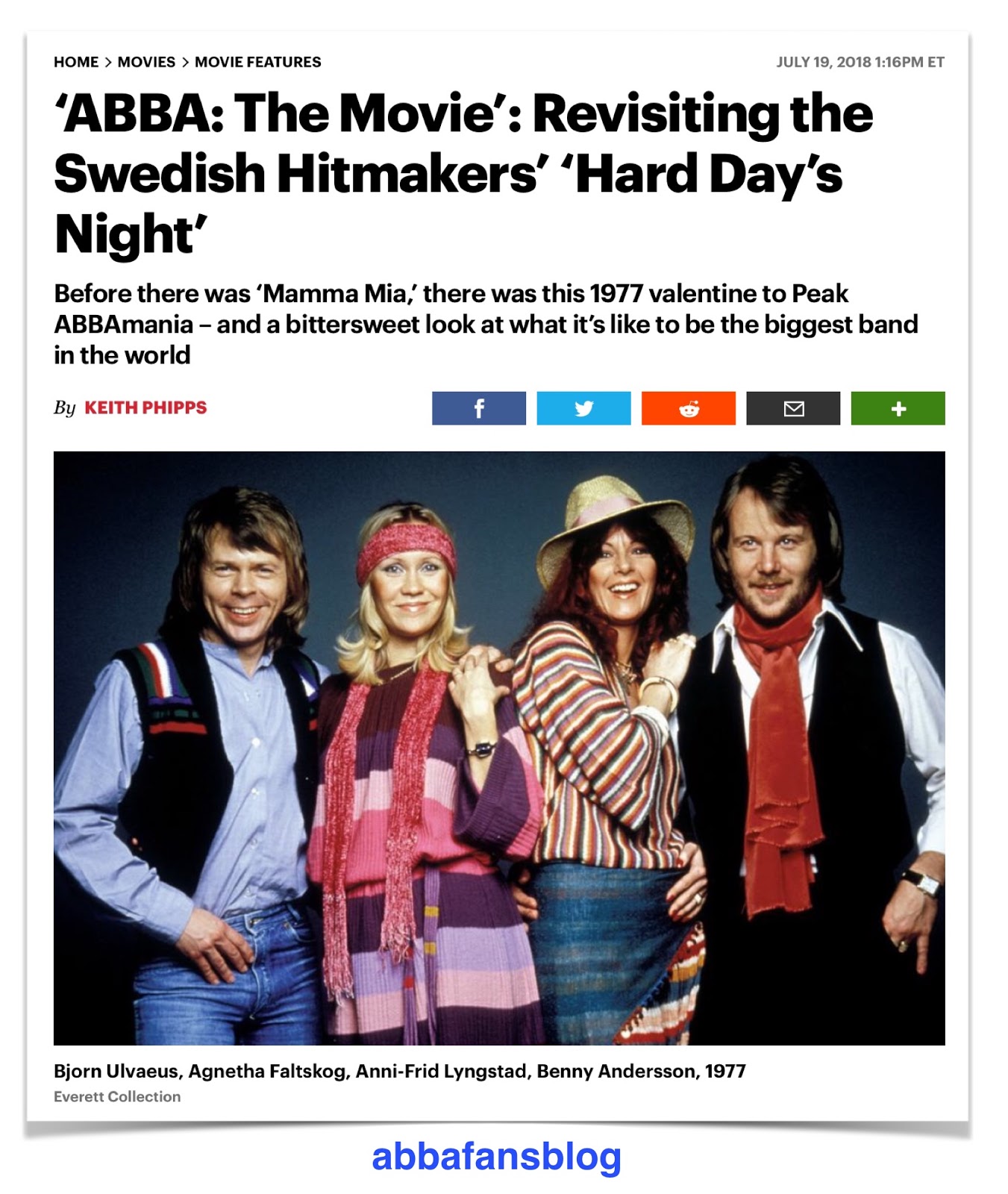 ABBA Fans Blog: Abba The Movie Article