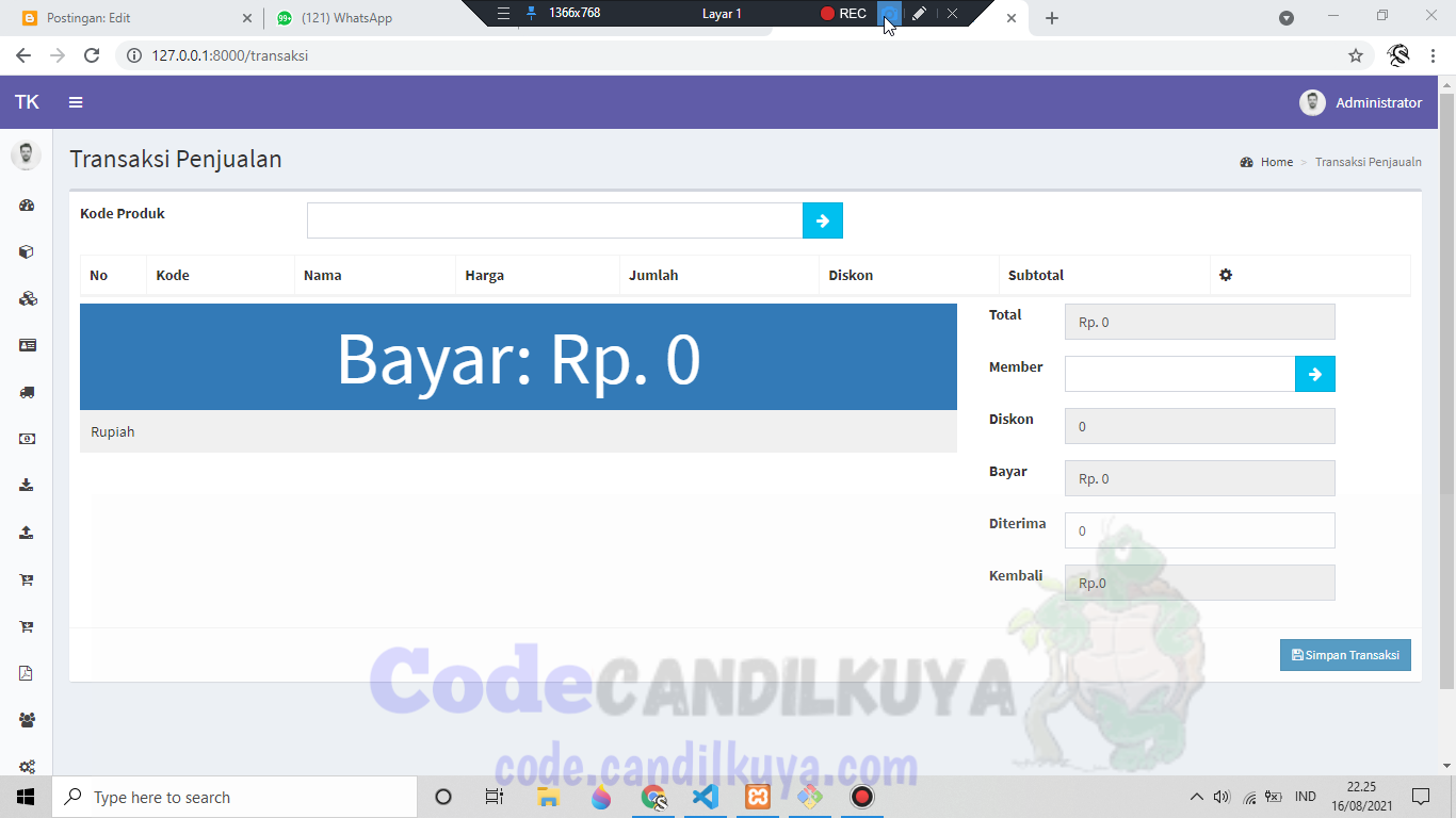 √ Source Code Aplikasi Poin Of Sale Laravel 8 Gratis Candil Code