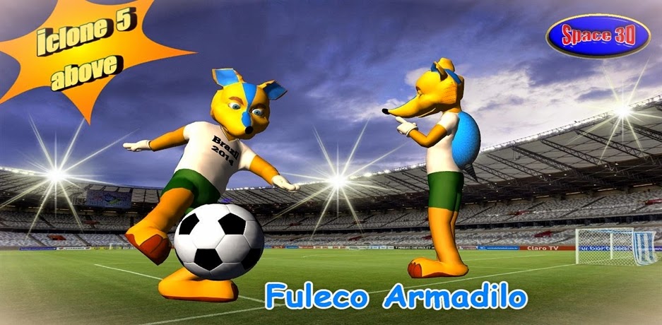 3D Model FIFA Mascot World Cup Football in Brazil 2014 Fuleco Armadilo ...